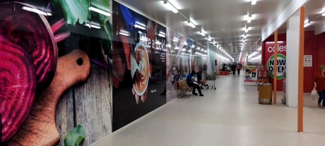 Mandurah Forum Hoarding & Feature Green Travellator Wall | Neesh ...