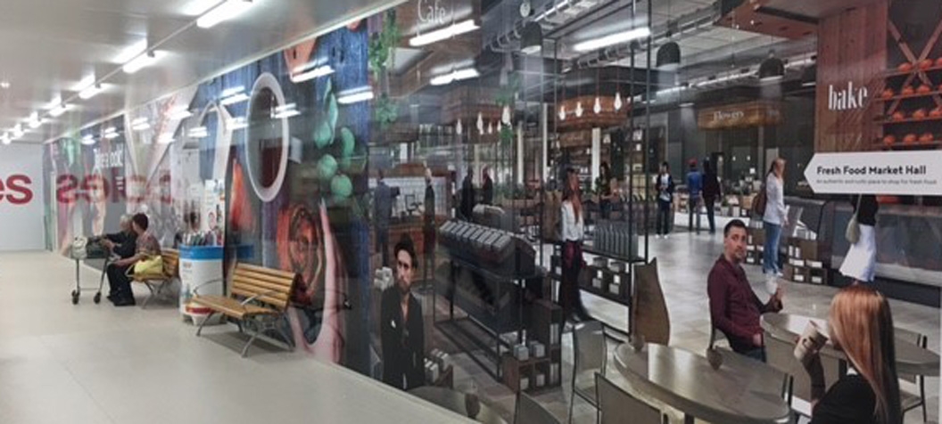 Mandurah Forum Hoarding & Feature Green Travellator Wall | Neesh ...